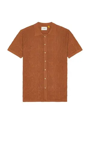 CRITICAL SLIDE Rails Knit Shirt - Brown