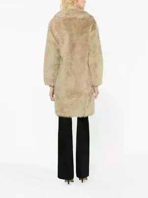 YVES SALOMON Spread Collar Faux Fur Coat