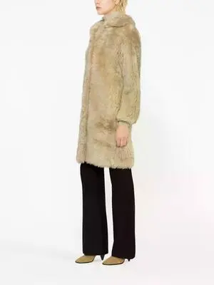 YVES SALOMON Spread Collar Faux Fur Coat