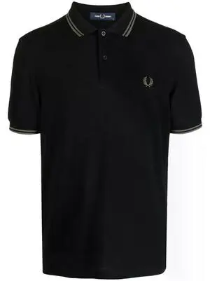 Fred Perry Contrast-trim Cotton Polo Shirt - Black