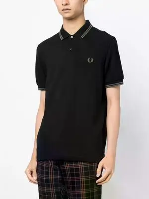 Fred Perry Contrast-trim Cotton Polo Shirt - Black