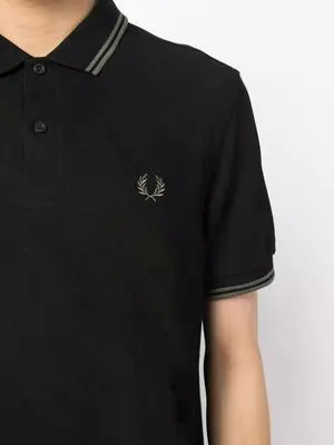 Fred Perry Contrast-trim Cotton Polo Shirt - Black