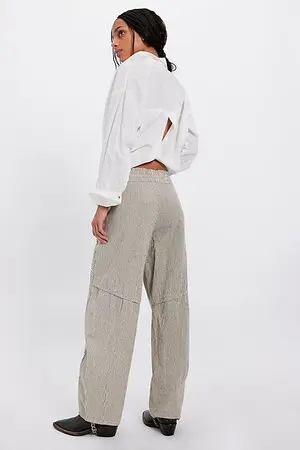 Free People Printed Barrel Pants - Ivory