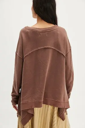 Free People Cascade Sweatshirt - Spiced Chocolate