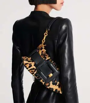 Balmain Mini Leopard Anthem Shoulder Bag