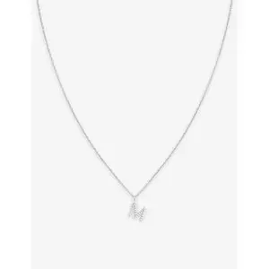 ASTRID & MIYU Letter M -plated Pendant Necklace - Rhodium