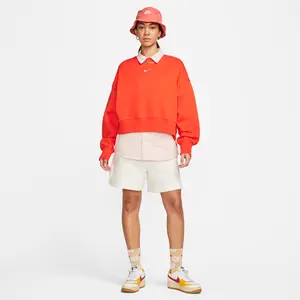 Nike Sportswear Phoenix Fleece Over-oversized Crew-neck Sweatshirt - Red