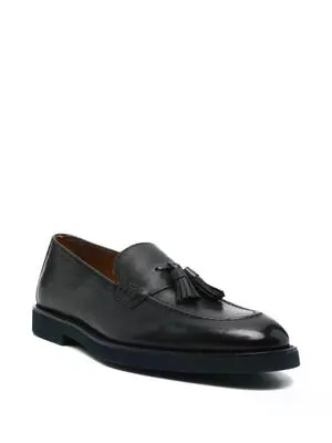 DOUCAL'S Tassel Leather Loafers - Black