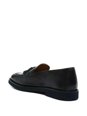 DOUCAL'S Tassel Leather Loafers - Black