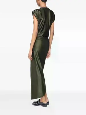 Rabanne Draped Satin Midi Dress
