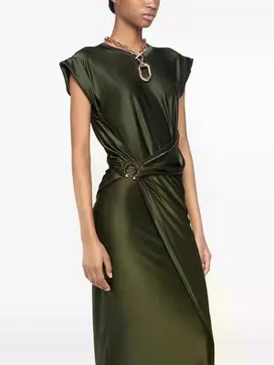 Rabanne Draped Satin Midi Dress