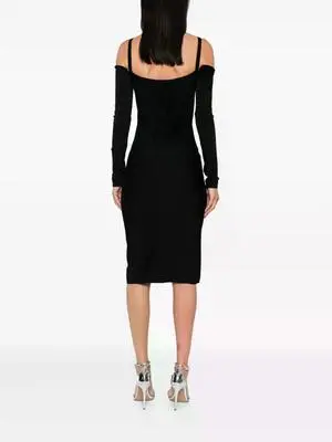 MUGLER Ribbed Off-shoulder Mini Dress