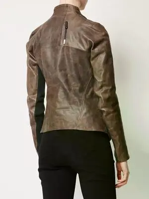 Boris Bidjan Saberi Zipped Fitted Leather Jacket