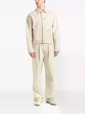Manière De Voir Damien Back-pleat Denim Jacket - Neutrals