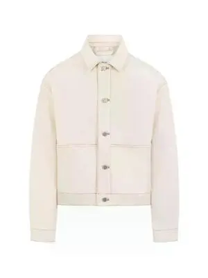 Manière De Voir Damien Back-pleat Denim Jacket - Neutrals