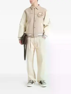 Manière De Voir Le Galerie Wool-blend Varsity Jacket - Neutrals