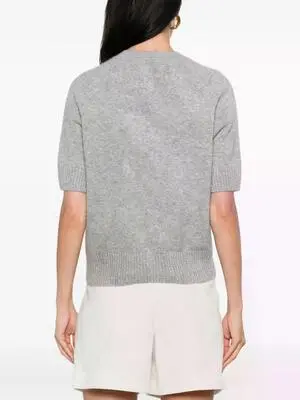 ANINE BING Short-sleeve Cashmere Sweater - Grey