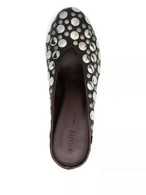 Khaite 70mm Metallic-studded Heeled Mules - Black