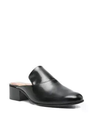 ANNE THOMAS 40mm Leather Block-heel Mules