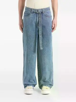 Manière De Voir Adam Wide Leg Belted Denim Jeans