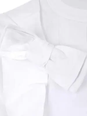 Comme Des Garçons Bow-detailed Cotton T-shirt - White