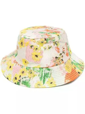 Stine Goya Merina Floral-print Bucket Hat - Neutrals