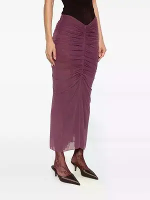 MUGLER Mesh Maxi Skirt - Purple