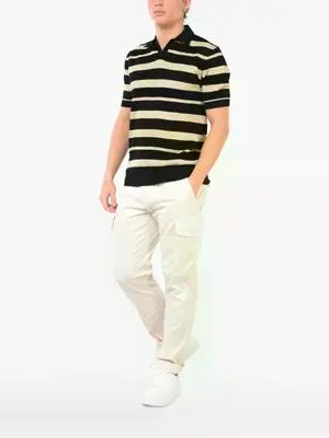 HOSIO Striped Short-sleeve Polo Shirt