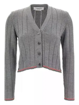 Thom Browne Ribbed V-neck Cardigan