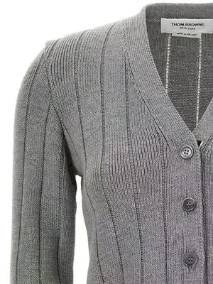 Thom Browne Ribbed V-neck Cardigan