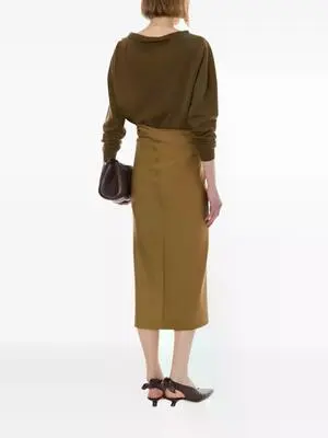 Alberta Ferretti Gathered Midi Skirt
