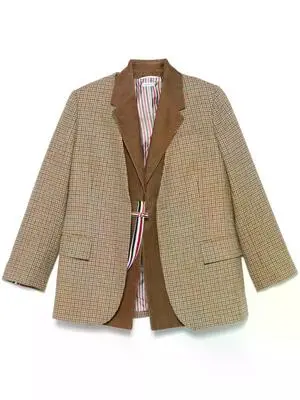 Thom Browne Checked Waistcoat And Blazer Set
