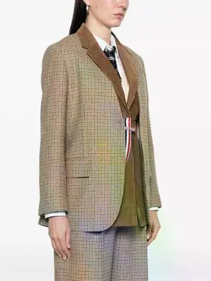 Thom Browne Checked Waistcoat And Blazer Set