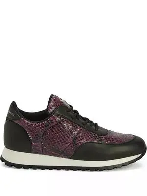 GIUSEPPE ZANOTTI Jimi Snakeskin Leather Sneakers - Black