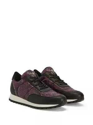 GIUSEPPE ZANOTTI Jimi Snakeskin Leather Sneakers - Black