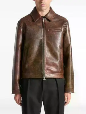 Manière De Voir Laurent Leather Jacket