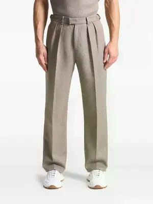 Manière De Voir Textured Pleated Tailored Trousers