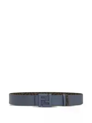 Fendi Ff-logo Leather Belt - Blue