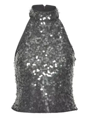 ROTATE BY BIRGER CHRISTENSEN Sequin Halter-neck Top