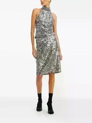 ROTATE BY BIRGER CHRISTENSEN Sequin Halter-neck Top