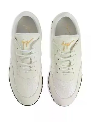 GIUSEPPE ZANOTTI Jimi Crocodile-effect Leather Sneakers - White