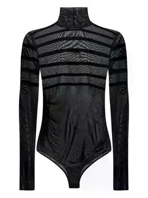 JEAN PAUL GAULTIER Striped Mesh Bodysuit
