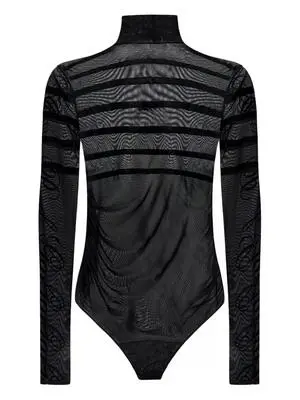 JEAN PAUL GAULTIER Striped Mesh Bodysuit