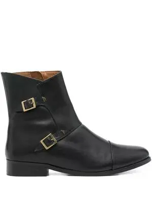 ANNE THOMAS Mr. Thomas Double-buckle Studded Ankle Boots