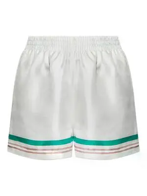 Casablanca Striped Silk Shorts