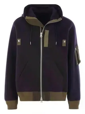 Sacai Zip-up Cotton-blend Hoodie