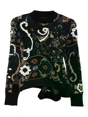 Sacai Floral-pattern Embellished Sweater