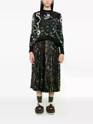 Sacai Floral-pattern Embellished Sweater