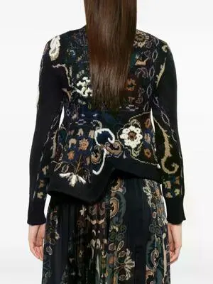 Sacai Floral-pattern Embellished Sweater