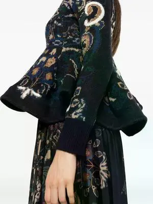 Sacai Floral-pattern Embellished Sweater